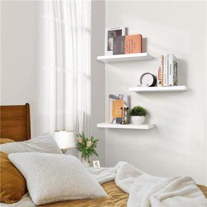 Wall Decor | White Floating Shelves Wall Storage Shelf With Invisible ...